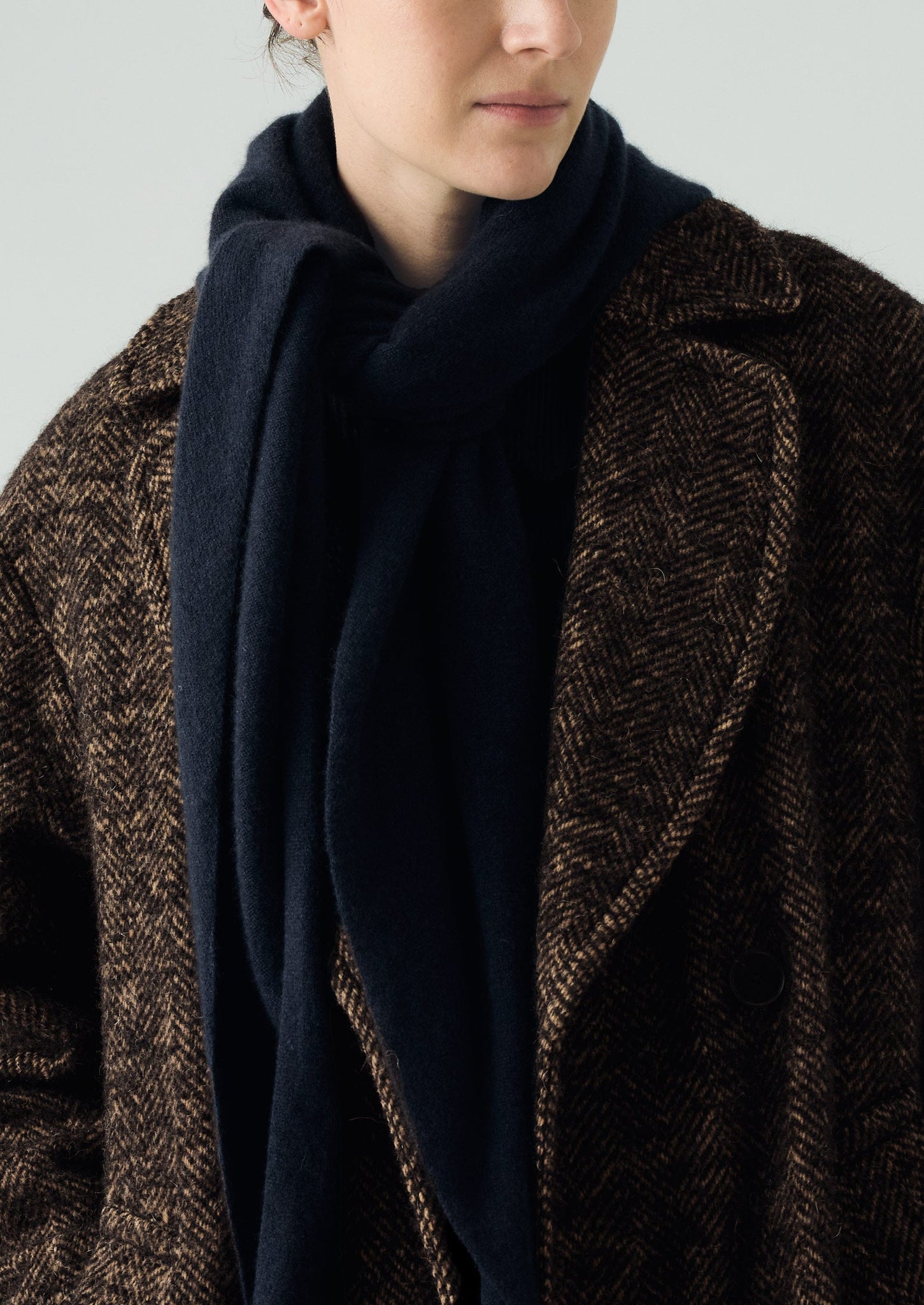 Wool Cashmere Large Bandana | Dark Navy | TOAST