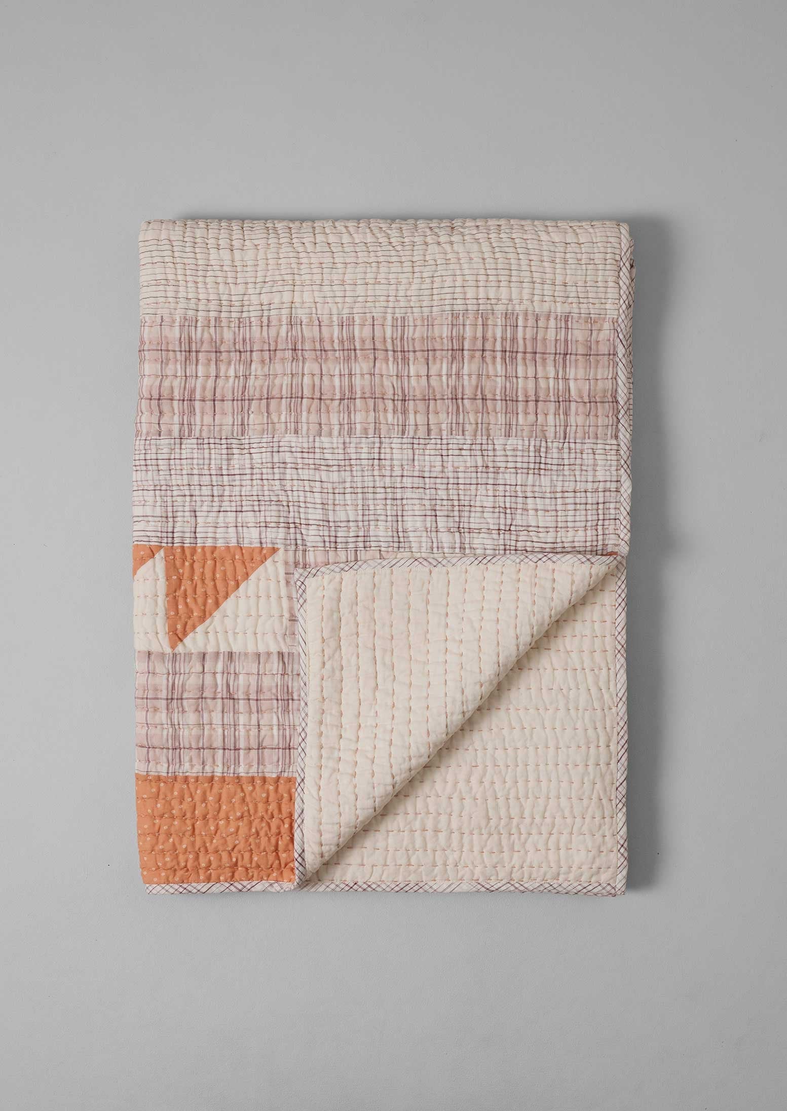 Nila Hand Woven Patchwork Quilt | Apricot/Multi | TOAST