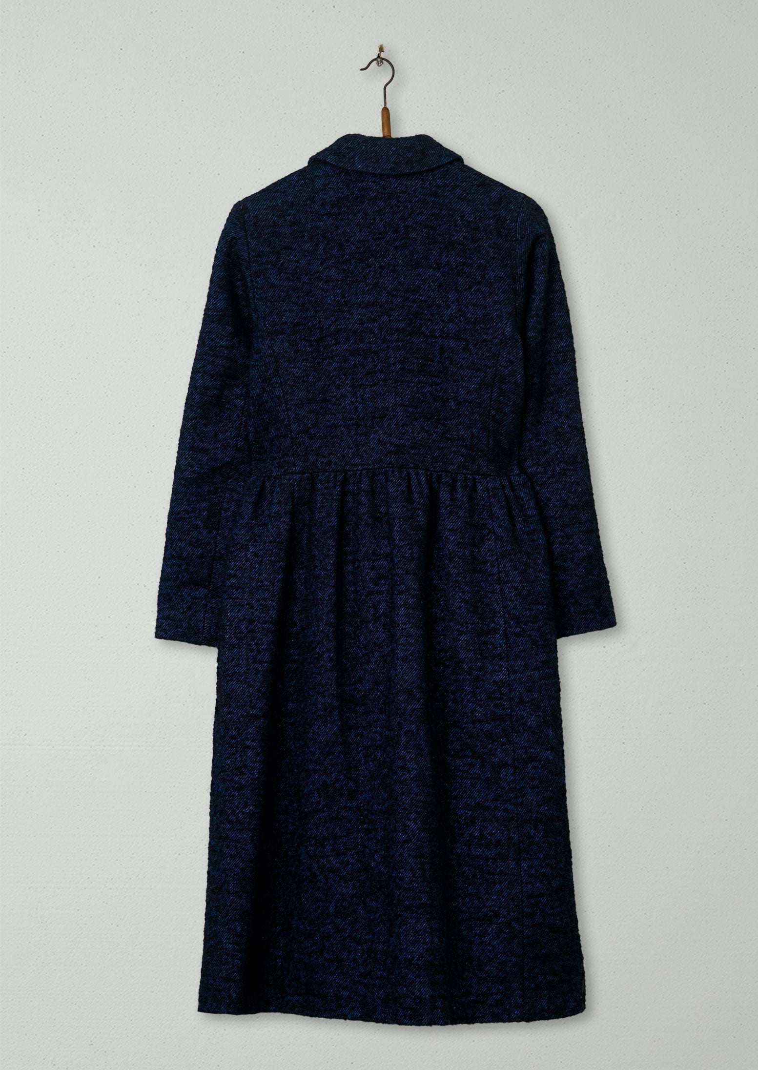 Reworn Wool Linen Tweed Coat Size 6 (052) | Indigo | TOAST
