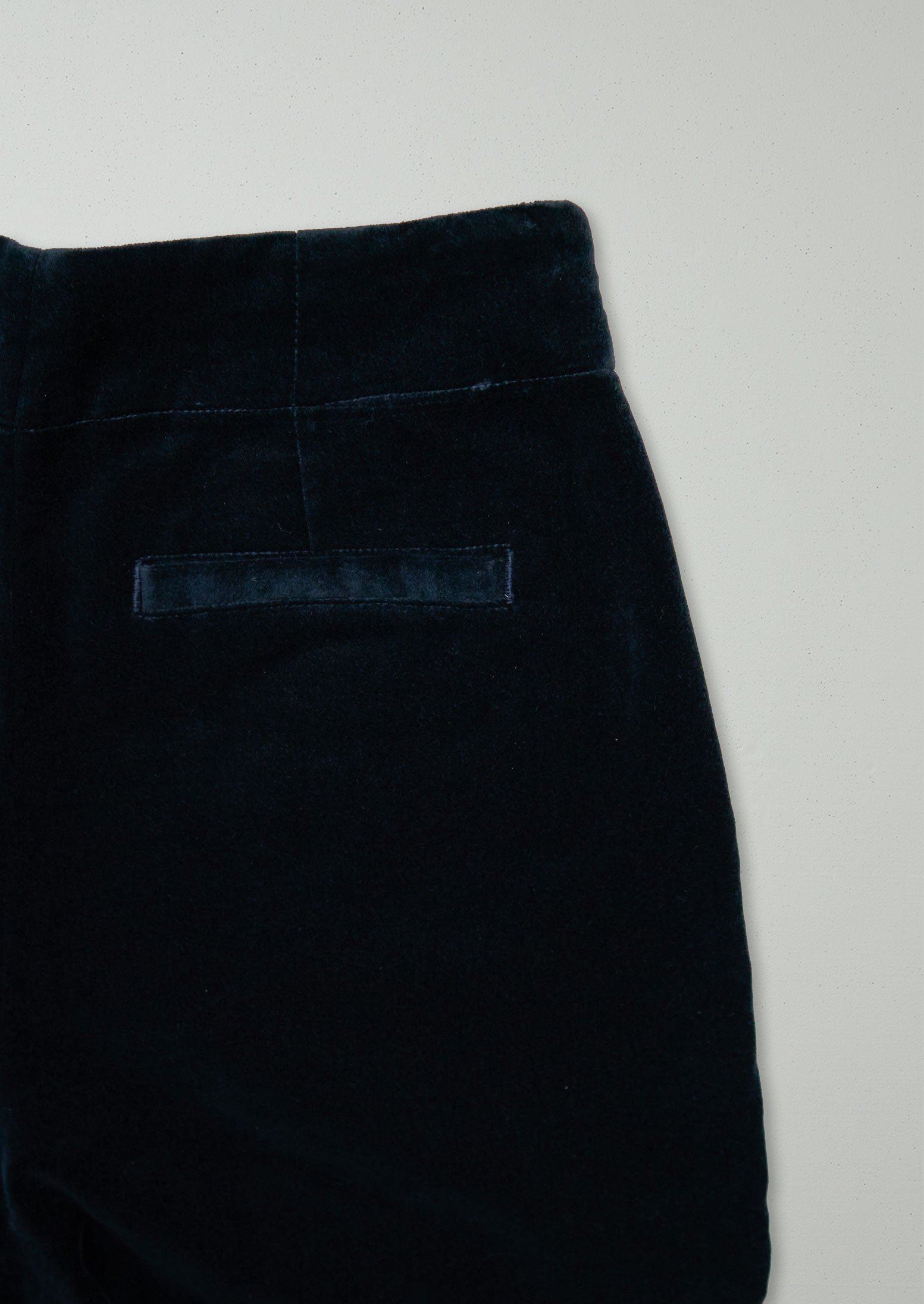 Reworn Cotton Velvet Side Button Trousers Size 6 (926) | Midnight | TOAST