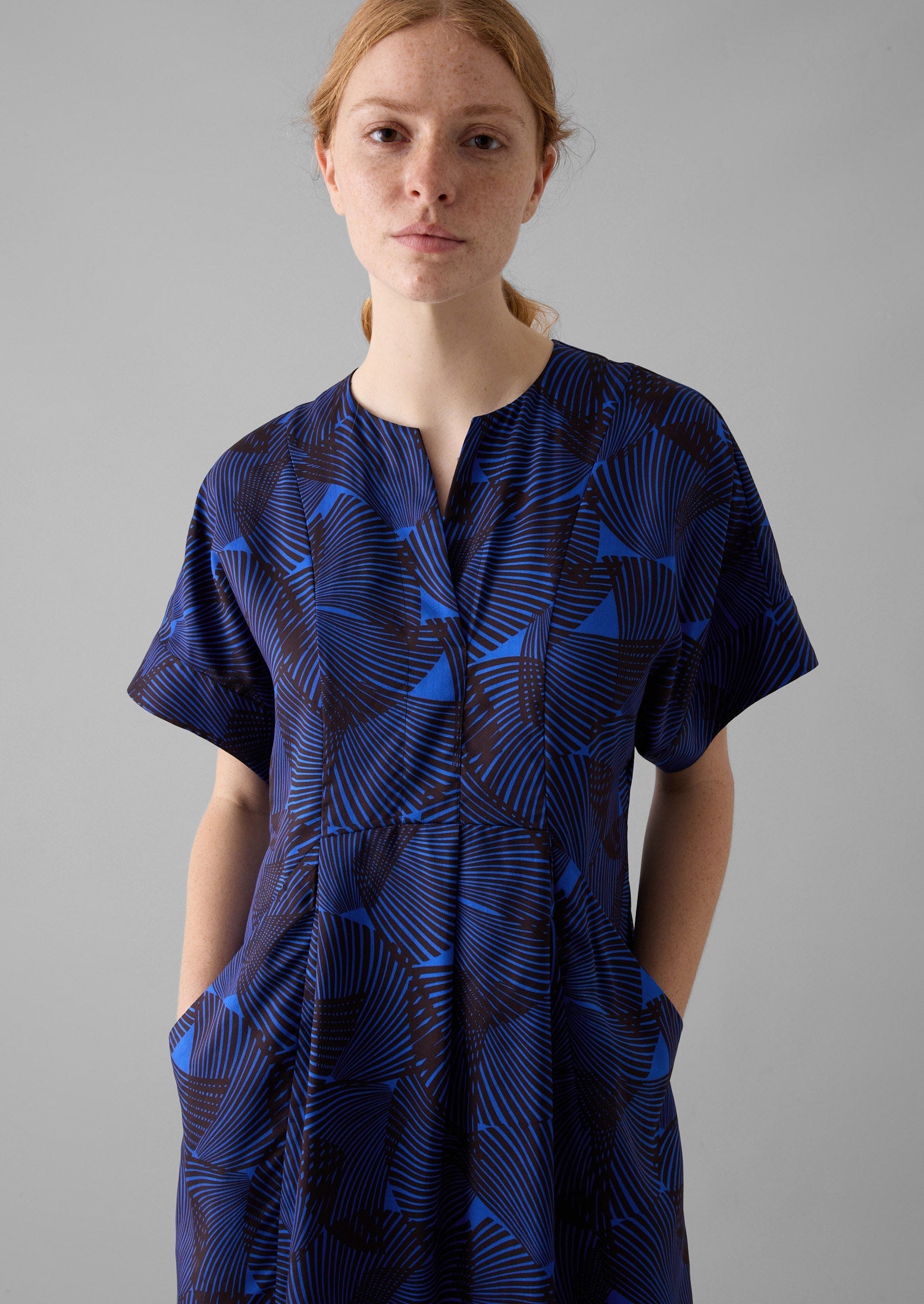 Bryn Reverb Print Dress | Brilliant Blue | TOAST